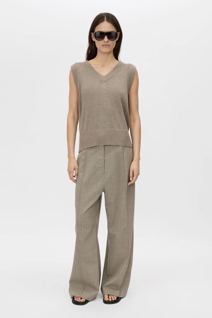 Arnelle Pant Natural Pinstripe | Camilla & Marc – Deval boutique Wanaka