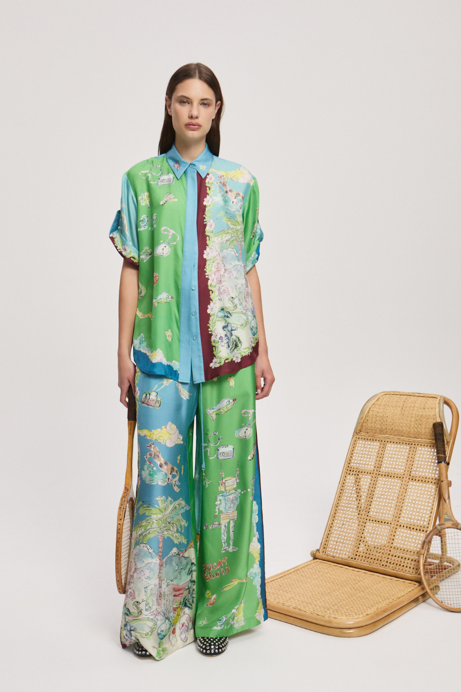 Daria Silk Shirt Multi | Alemais – Deval boutique Wanaka