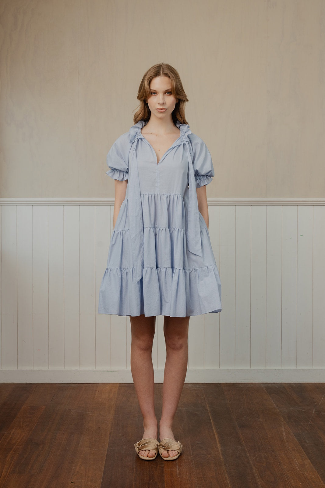 Poppy Dress Blue Voile – Deval boutique Wanaka